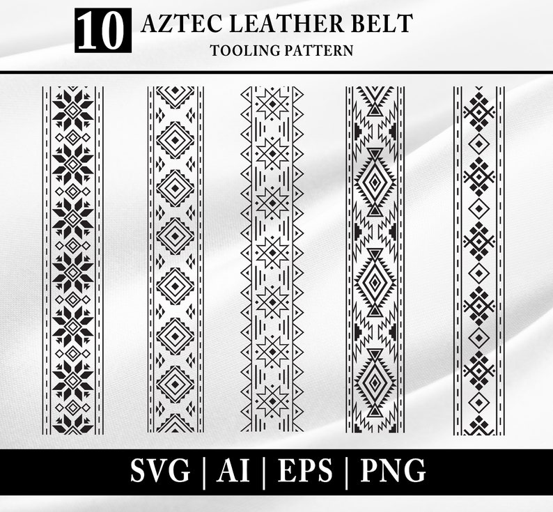 Aztec Tooled Leather Belt SVG Pattern: 10 Designs (digital Download) - Etsy