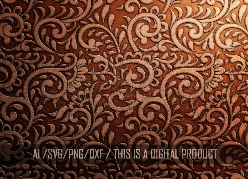 Tooled Leather ,floral Seamless Pattern | Transparent Background ...