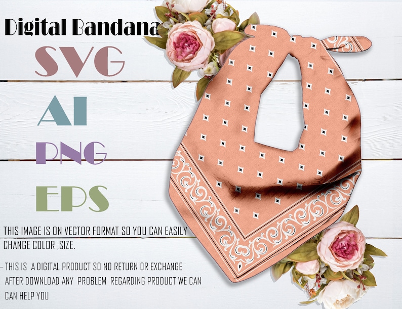 Bandana Border Design Pattern SVG ,PNG ,ai, Layered Transparent File ...