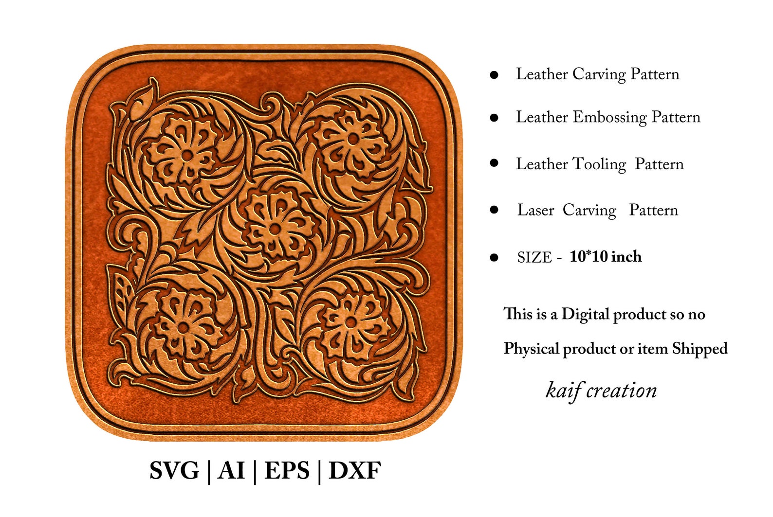 Tooled Leather SVG ,floral Leather Svg | Filigree Pattern | 3d Laser ...