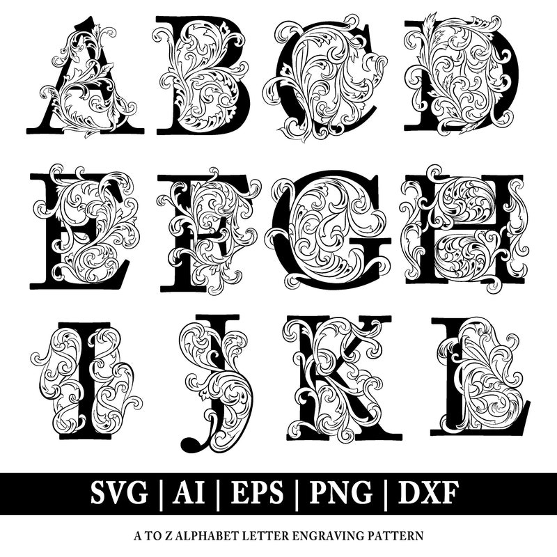 Pattern Alphabet Svg - Etsy