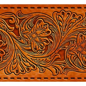 Tooled Leather Border SVG: Western Floral Carving Pattern (digital ...