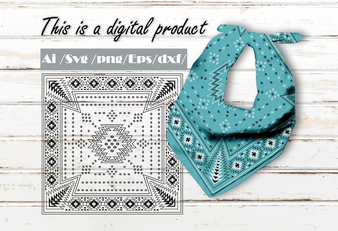 Aztec Bandana Print Vector Design (digital Download) - Etsy