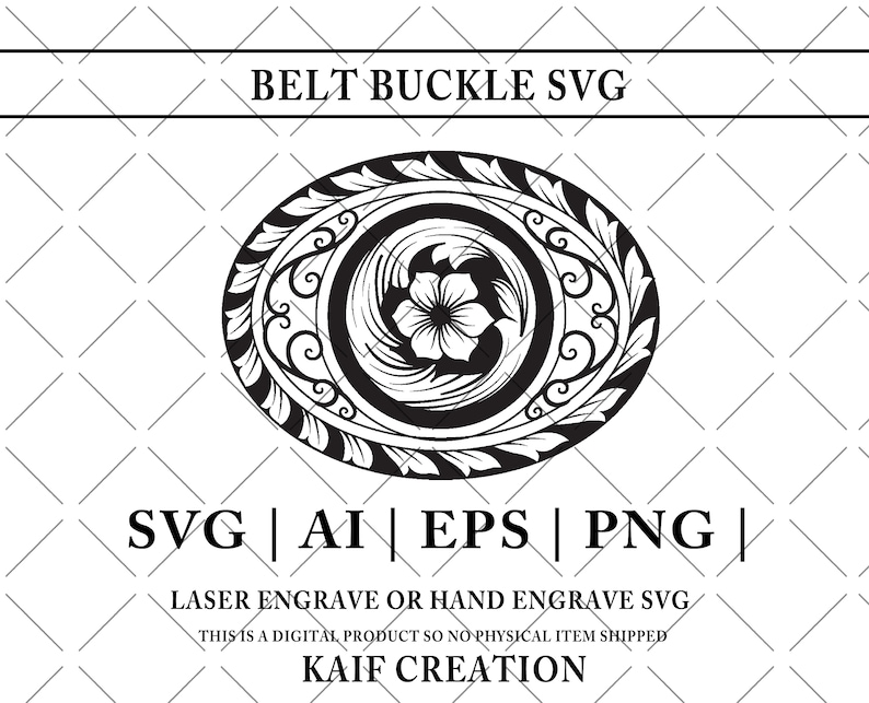Western Belt Buckle SVG: Laser & Hand Engraving File (digital Download ...