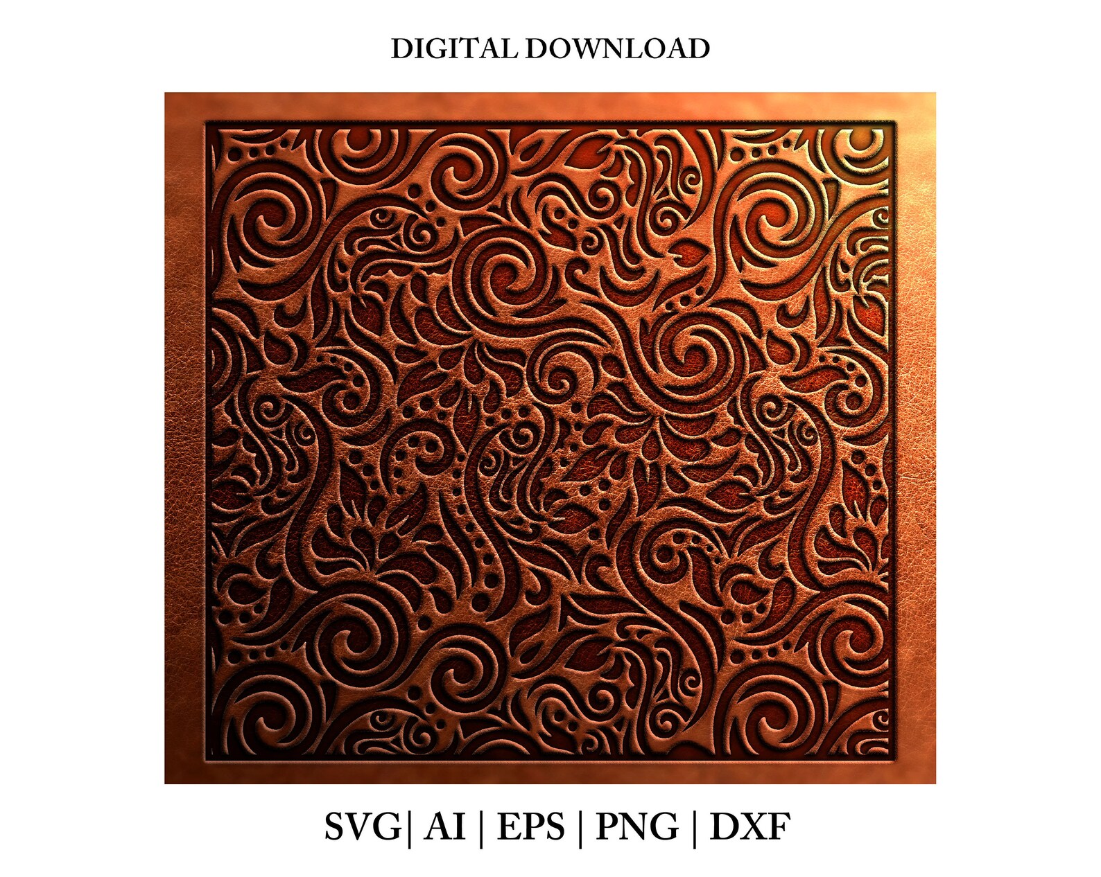 Floral Tooled Leather SVG: Western Swirl Pattern (digital Download) - Etsy