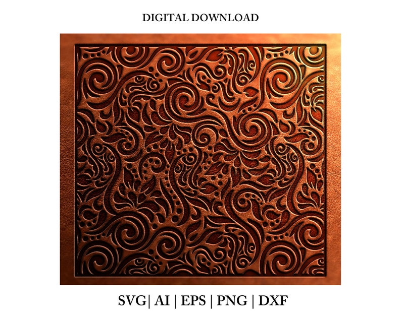 Floral Tooled Leather SVG: Western Swirl Pattern (digital Download) - Etsy