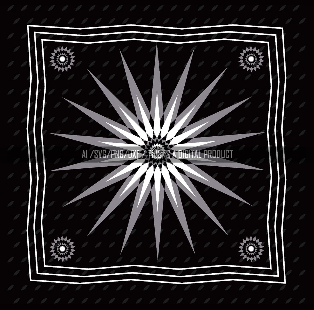 Bandana Star Pattern Svg , Ai , Png Transperant File Use for Cricut Cut ...