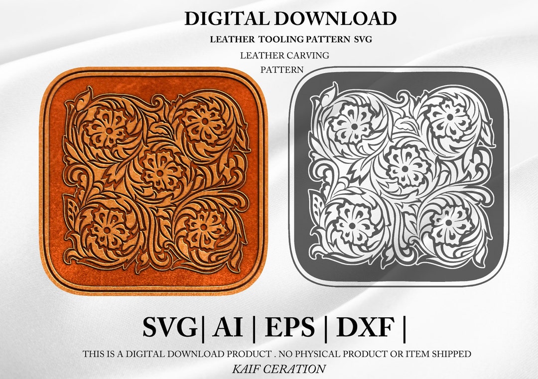 Tooled Leather SVG ,floral Leather Svg | Filigree Pattern | 3d Laser ...