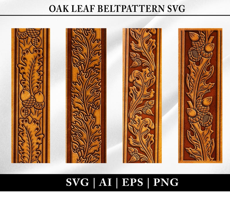 Oak Leaf Leather Belt Svg | Belt Pattern Svg | Western Tooled Leather ...