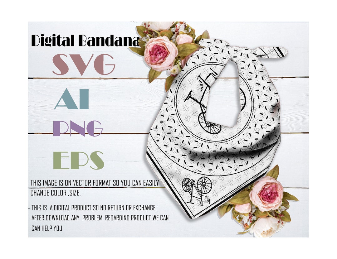 Bandana Bicyle Design Pattern SVG PNG Transparent File for - Etsy