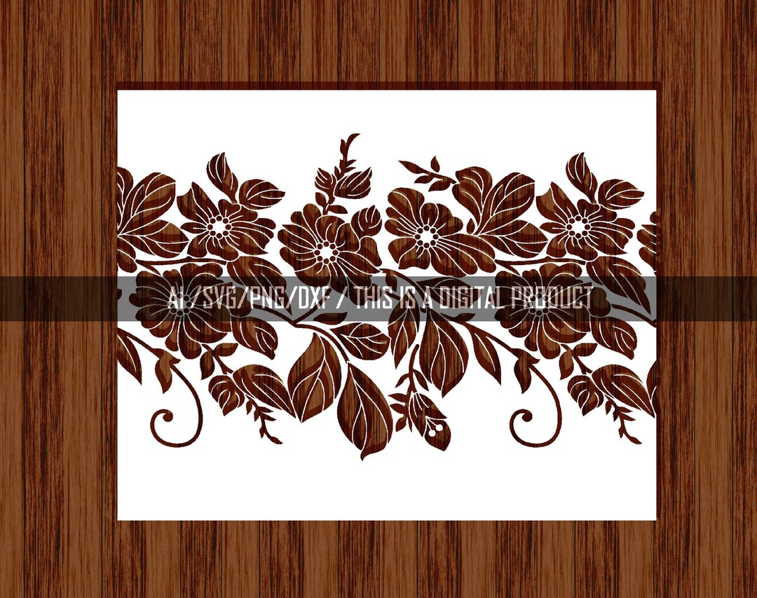 Floral Border Seamless Pattern Svg / Ai/ Png Transparent Background for ...