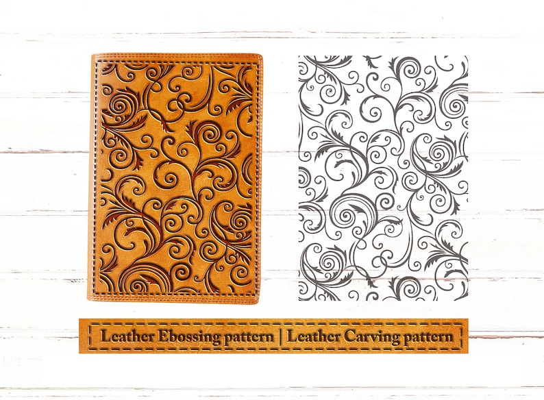 Tooled Leather SVG Western Seamless Pattern Swirls Pattern SVG Leather ...