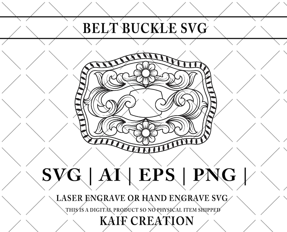 Belt Buckle SVG # 103 | Western Buckle Svg | Belt Buckle Svg | Laser ...