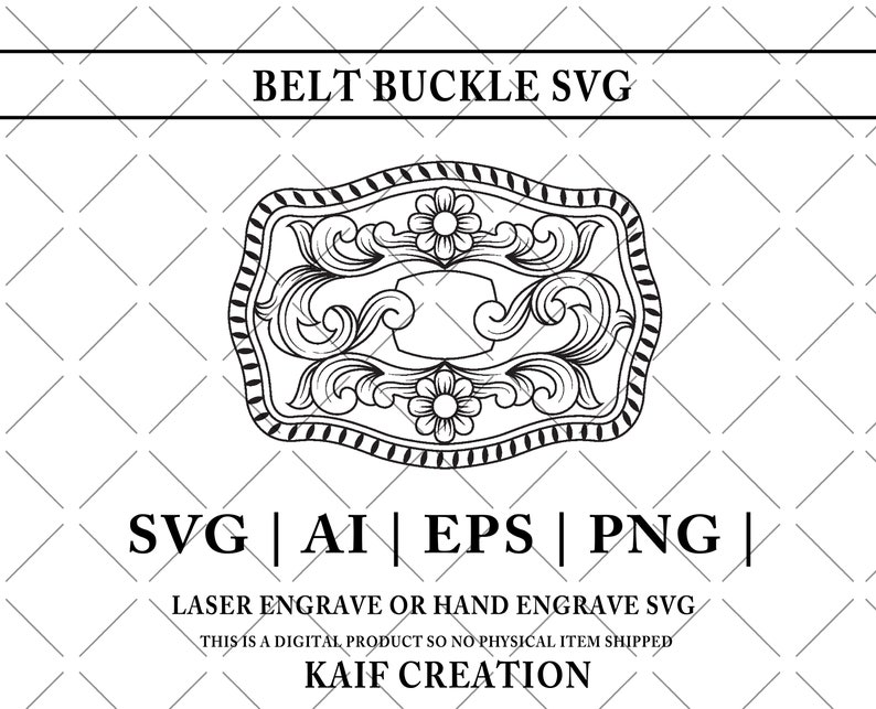 Western Belt Buckle SVG: Laser Engraving File (digital Download) - Etsy