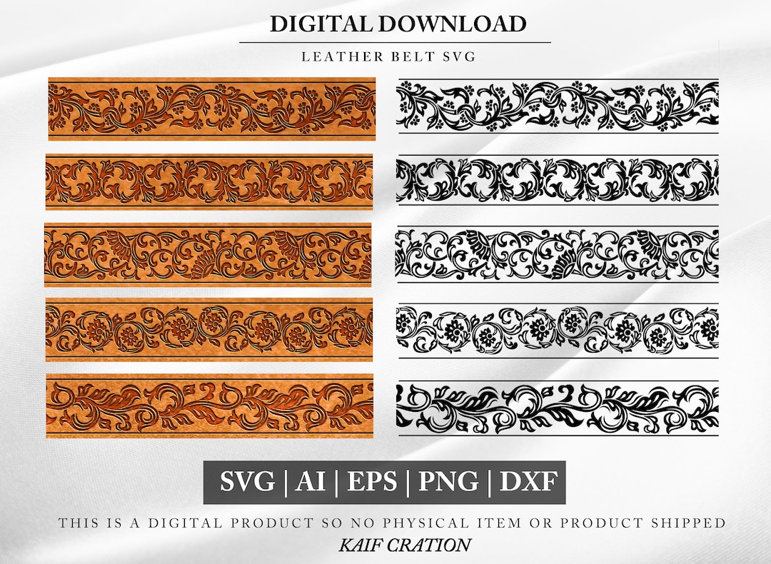Tooled Leather Belt Svg , Swirls Pattern | Western Swirls Pattern ...
