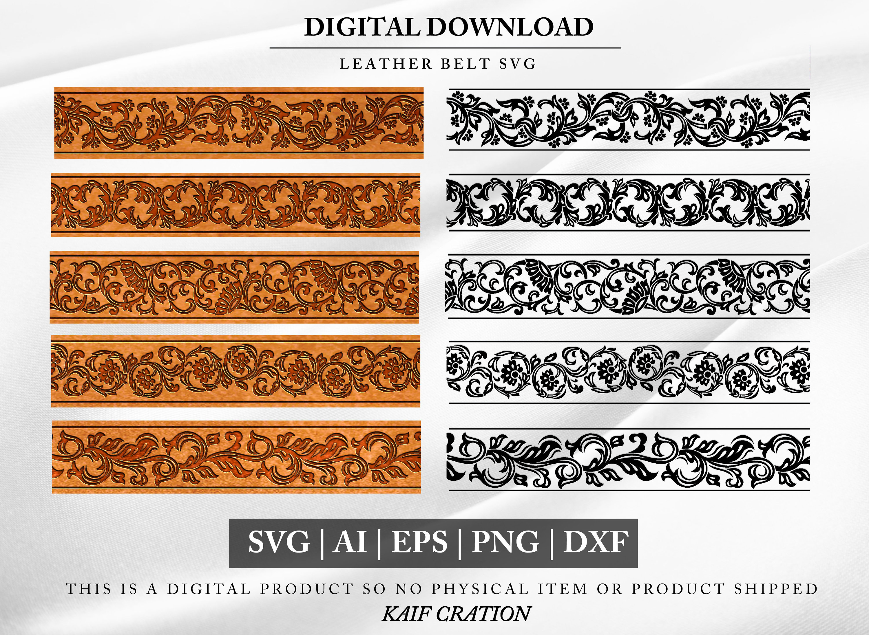 Tooled Leather Belt Svg , Swirls Pattern | Western Swirls Pattern ...