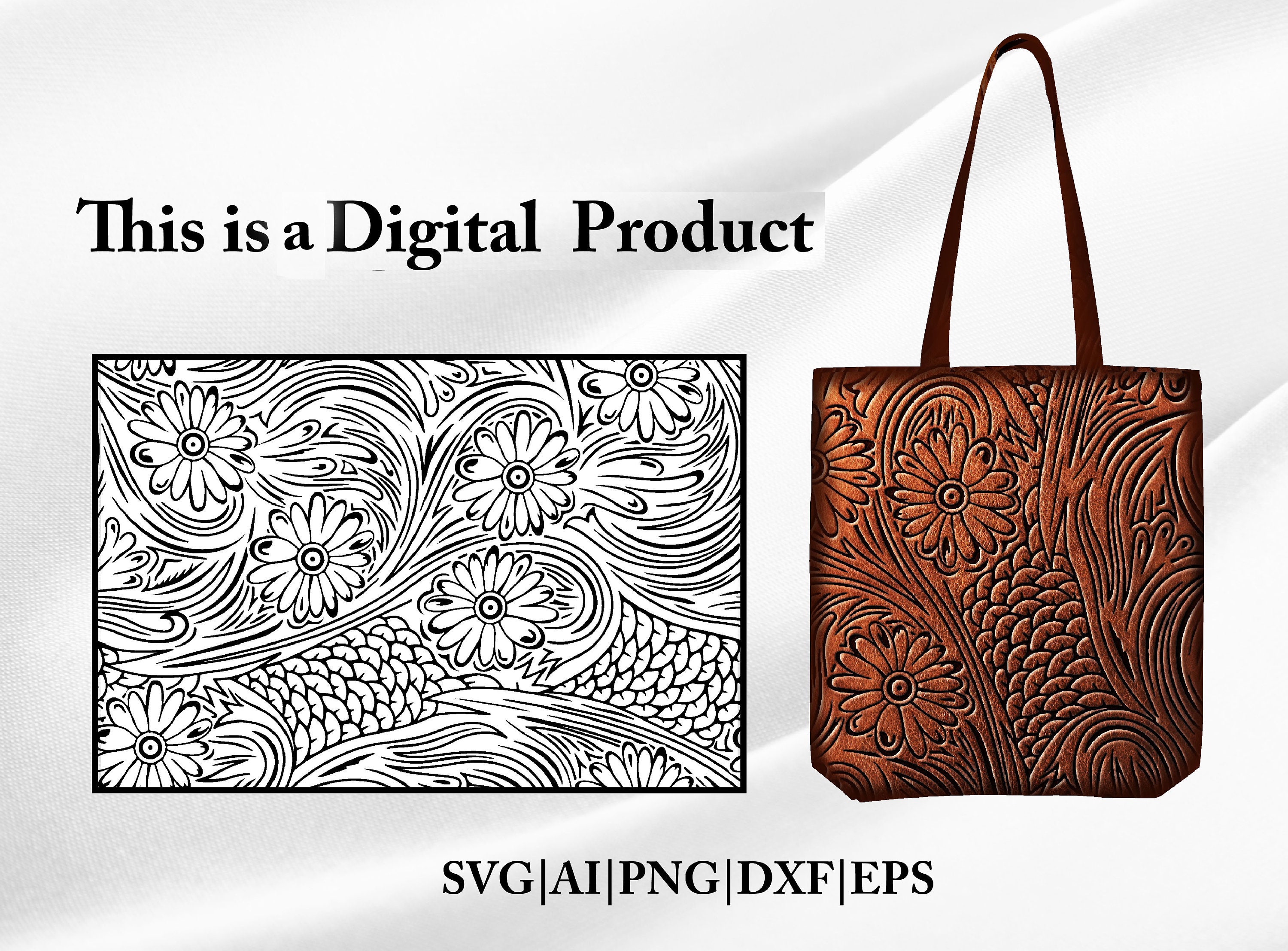 Tooled Leather SVG ,floral Leather Svg | Seamless Pattern | Swirls ...