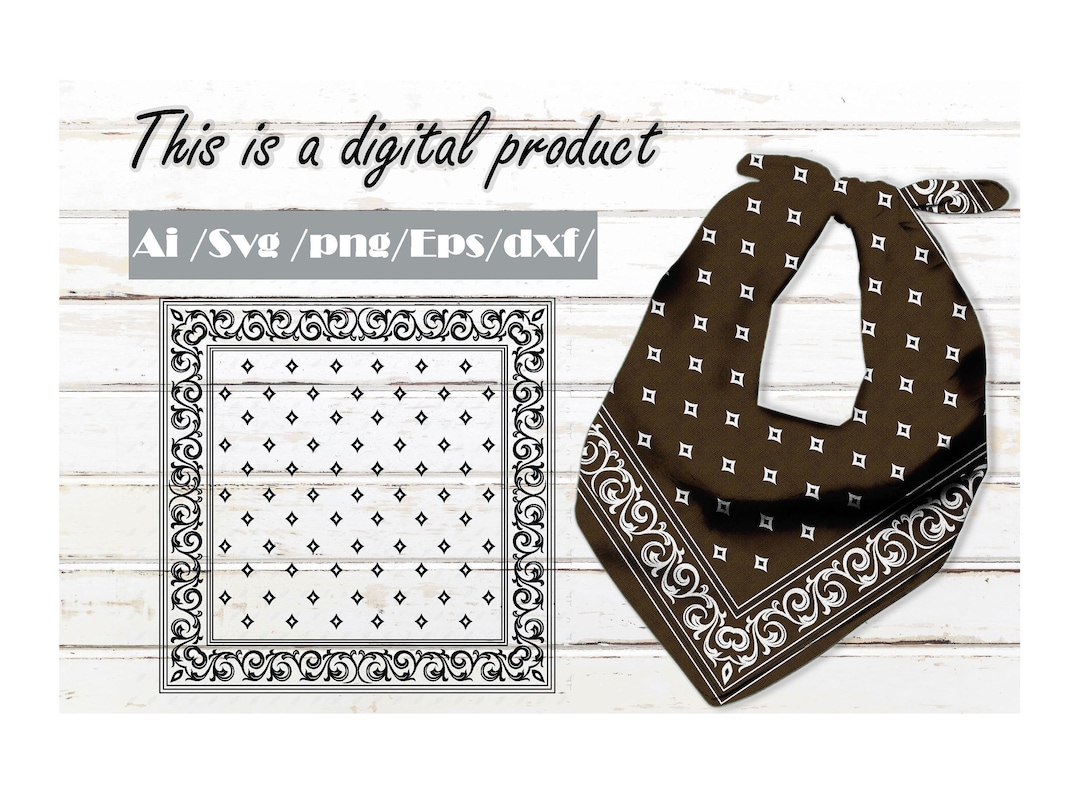 Bandana Border Design Pattern SVG ,PNG ,ai, Layered Transparent File ...