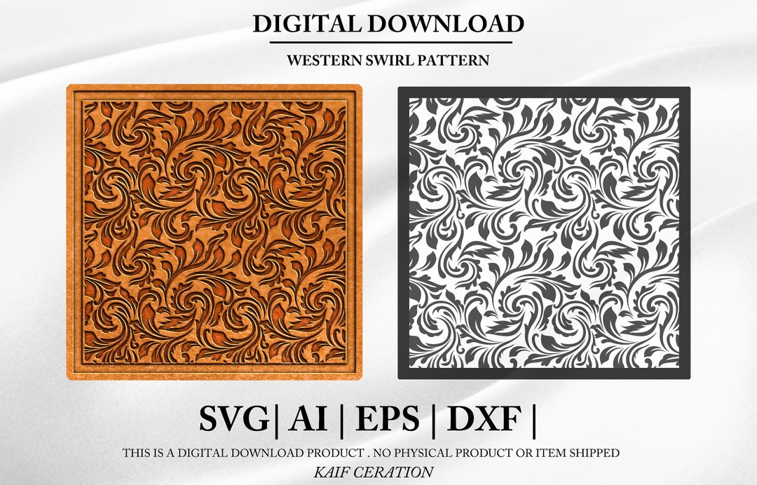 Tooled Leather SVG ,floral Leather Svg | Seamless Pattern | Swirls Pattern | Western Pattern ...