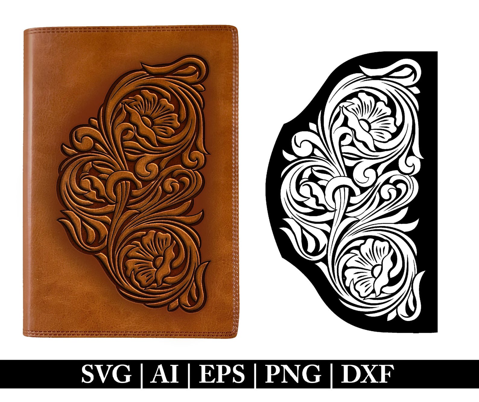 Tooled Leather SVG | Leather Purse Svg | Carving Pattern Svg ...