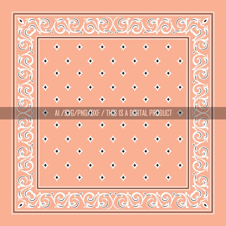 Bandana Border Design Pattern SVG ,PNG ,ai, Layered Transparent File ...