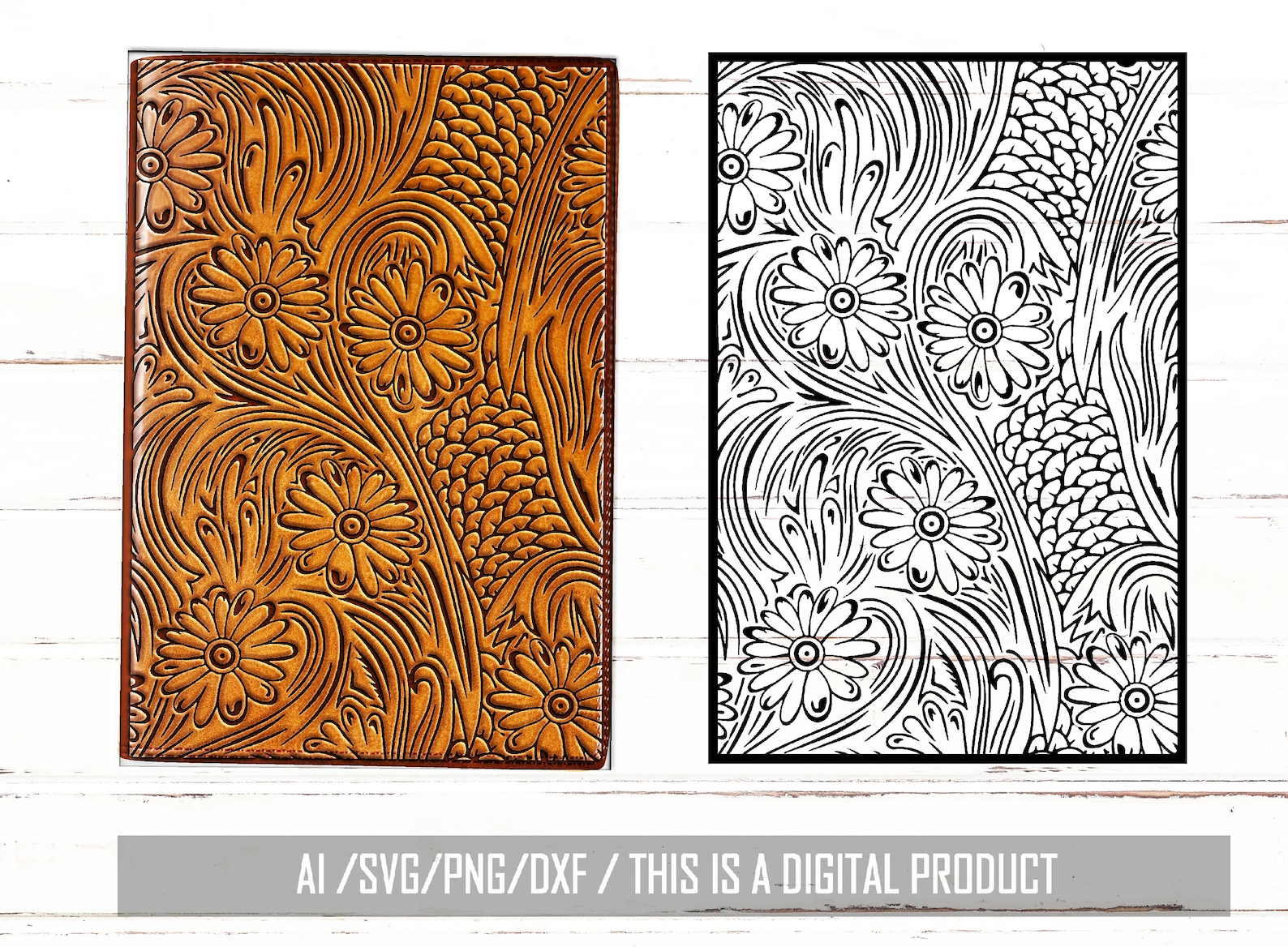 Tooled Leather SVG ,floral Leather Svg | Seamless Pattern | Swirls ...