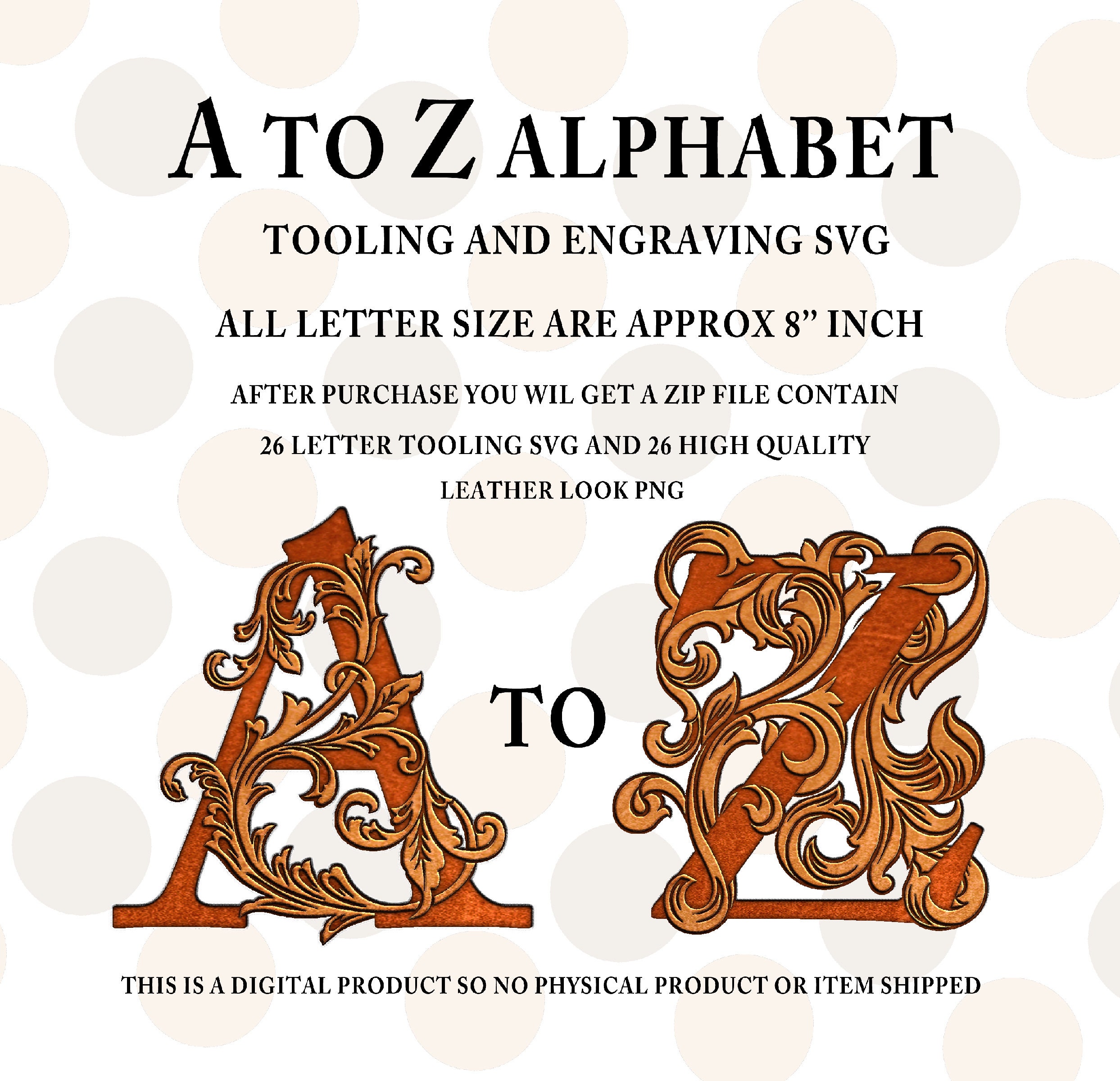 A TO Z Alphabet Tooling Leather With 26 Leather Letter Png | Engraving ...
