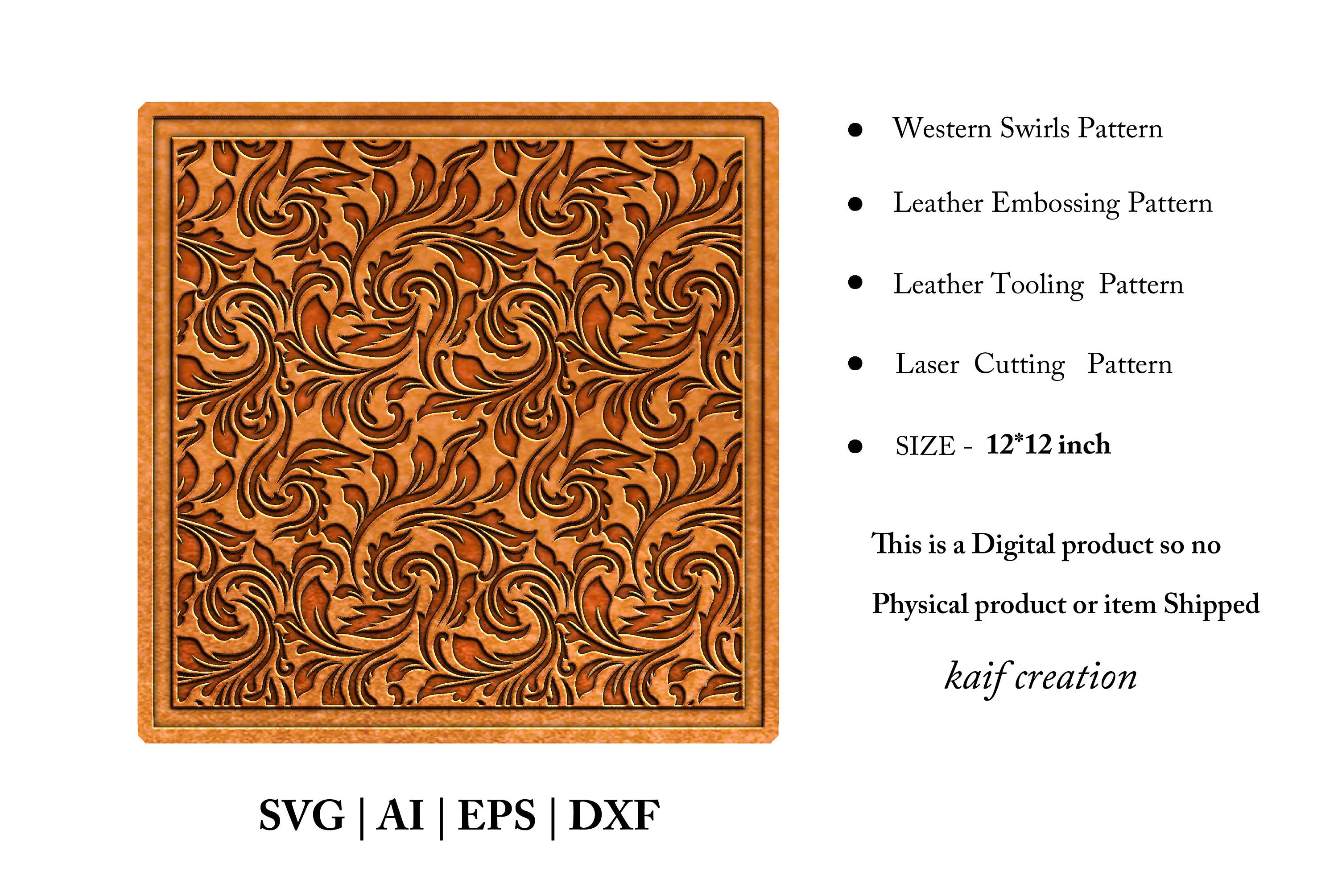 Tooled Leather SVG ,floral Leather Svg | Seamless Pattern | Swirls ...