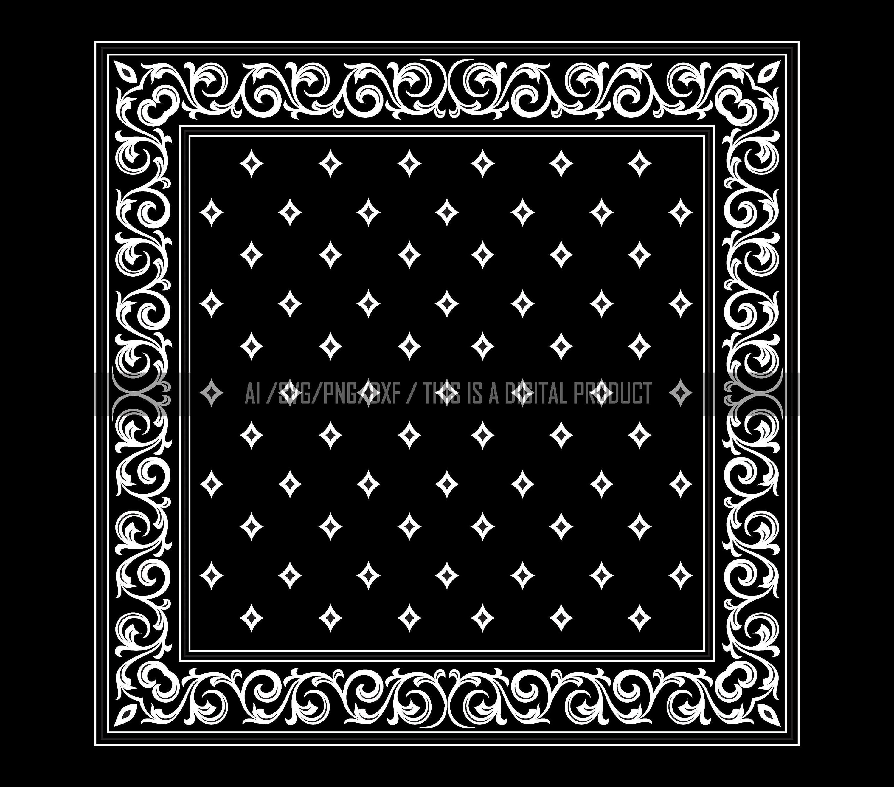 Bandana Border Design Pattern SVG ,PNG ,ai, Layered Transparent File ...