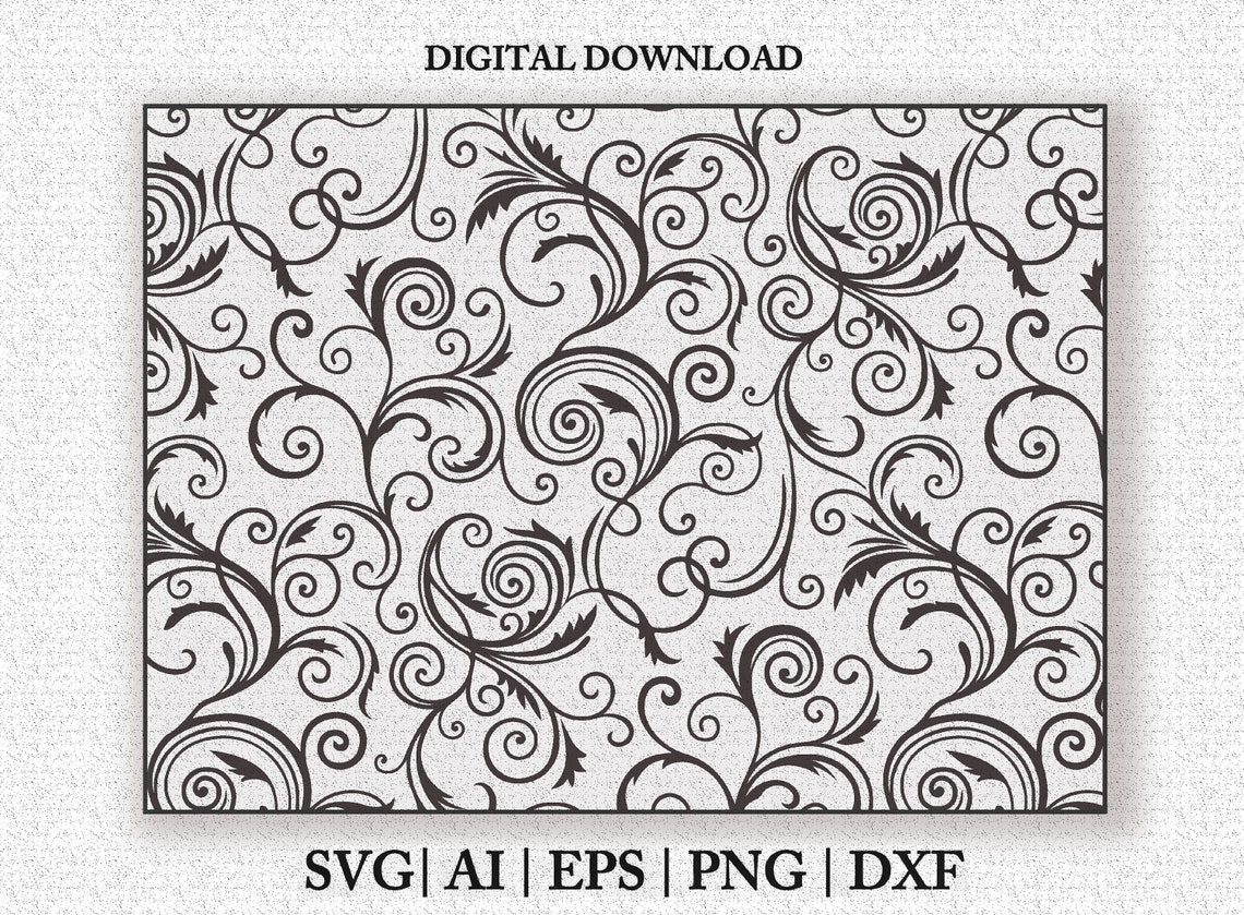 Tooled Leather SVG Western Seamless Pattern Swirls Pattern SVG Leather ...