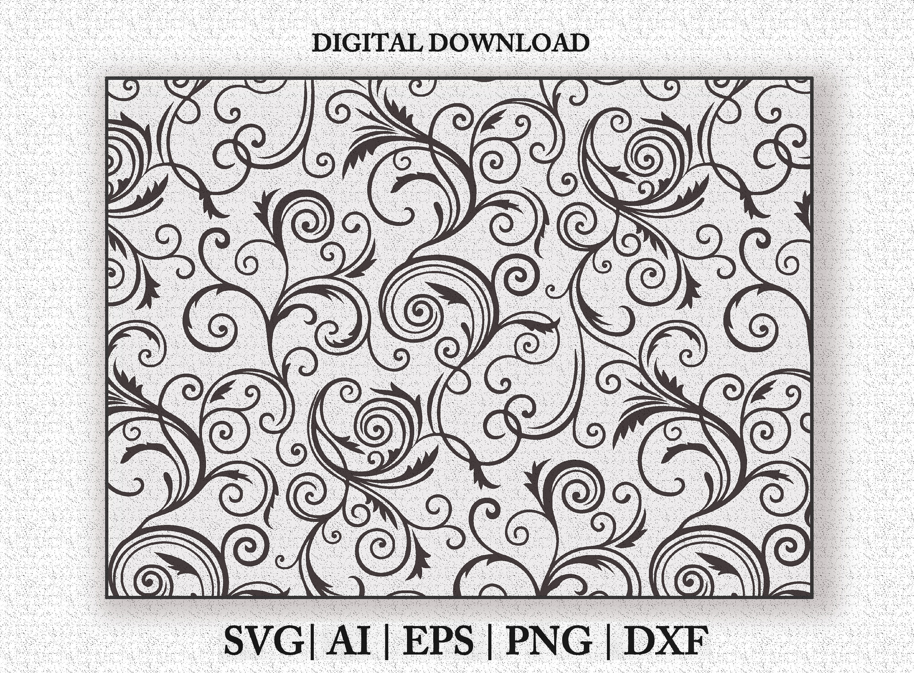 Tooled Leather SVG | Western Seamless Pattern | Swirls Pattern SVG ...
