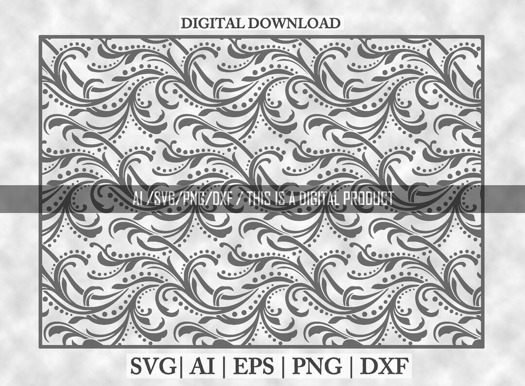 Tooled Leather Swirls Pattern: Western Embossing SVG, PNG, AI (digital ...