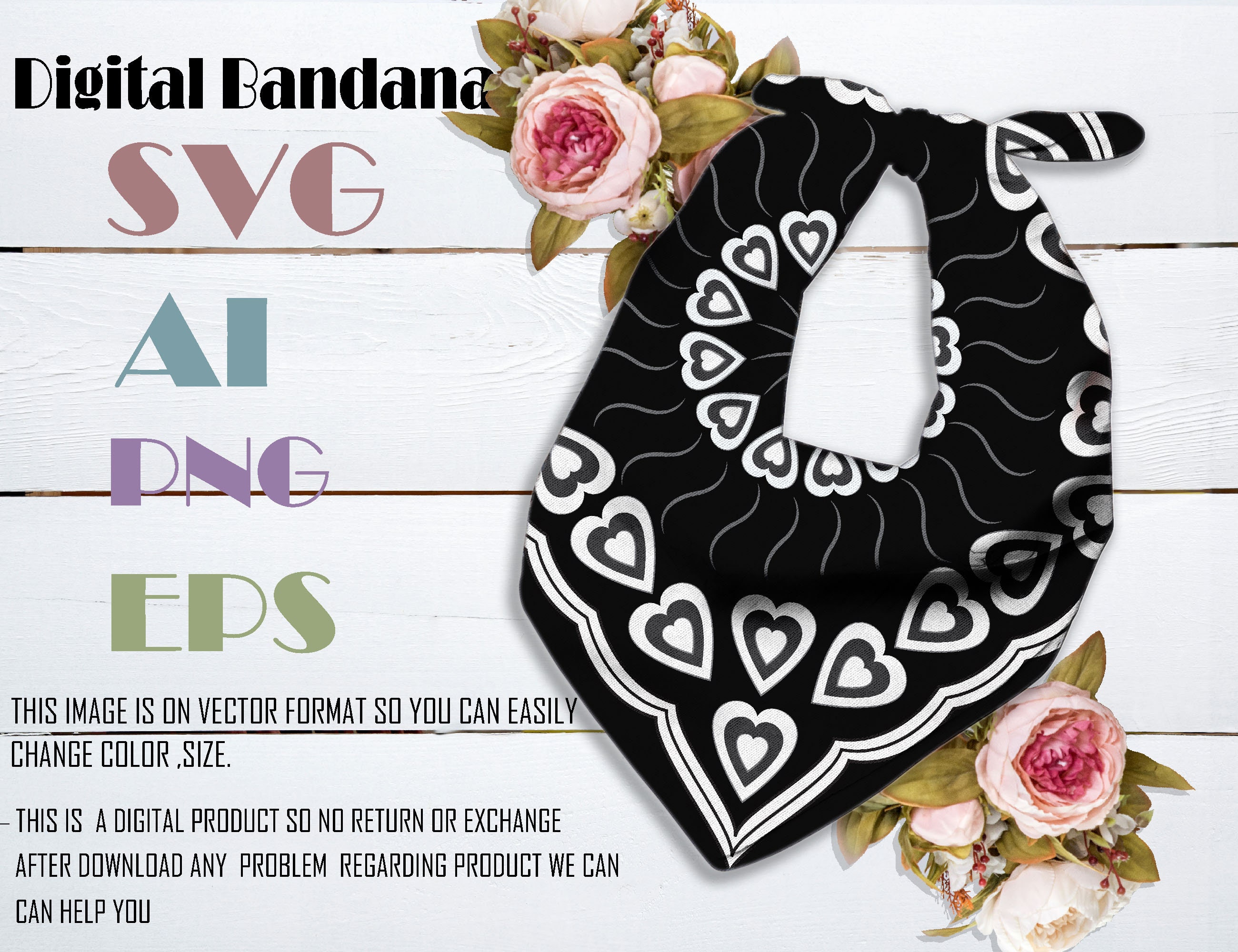 Heart Bandana Svg , Png, Ai, Transperant Background for Stencil and ...