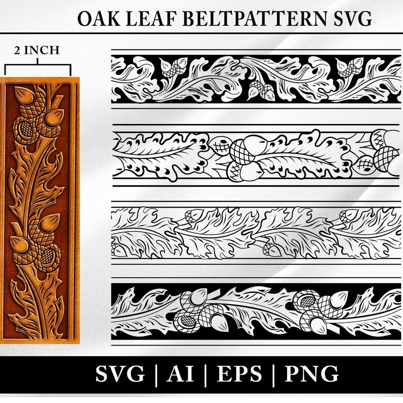 Oak Leaf Pattern on Leather - Etsy