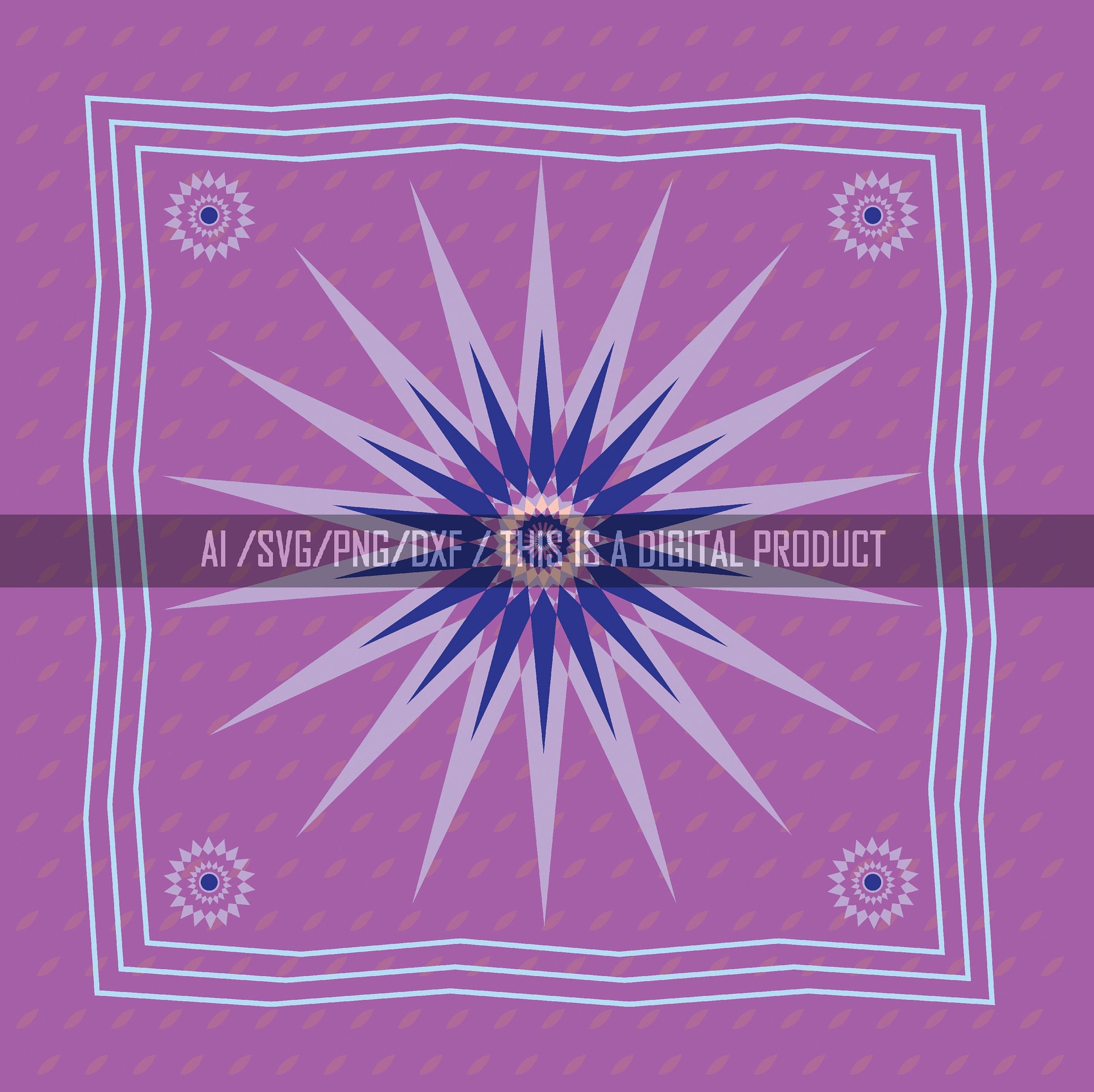 Bandana Star Pattern Svg , Ai , Png Transperant File Use for Cricut Cut ...