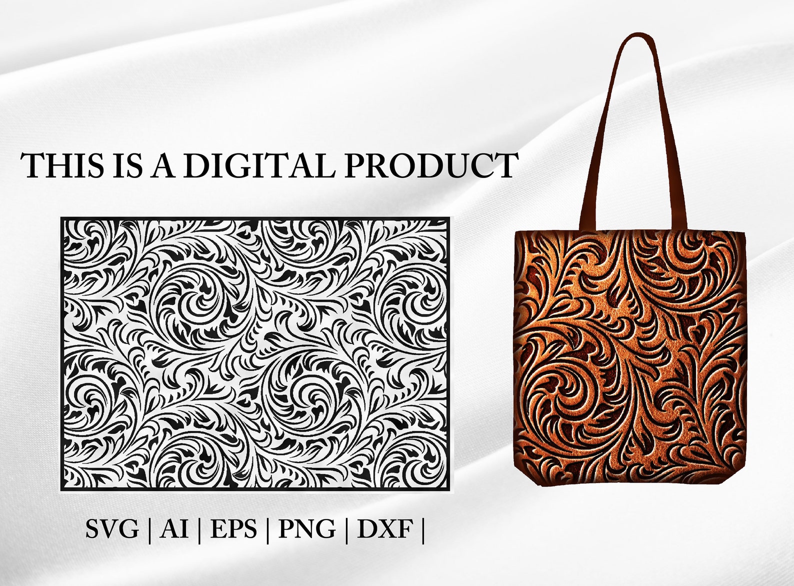 Floral Tooled Leather SVG: Western Swirl Pattern (digital Download) - Etsy