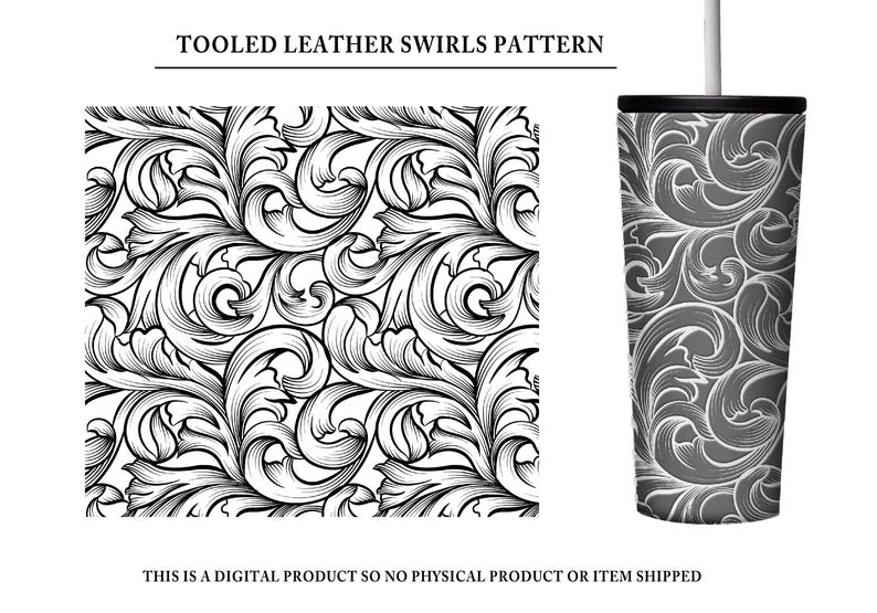 Tooled Leather Swirls Pattern | Western Seamless Pattern | Baroque ...