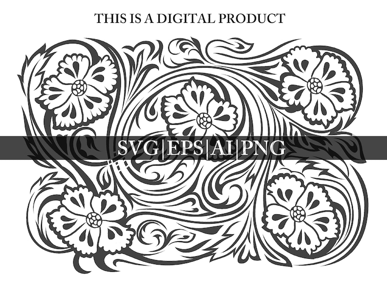 Tooled Leather SVG ,floral Leather Svg | Seamless Pattern | Swirls ...