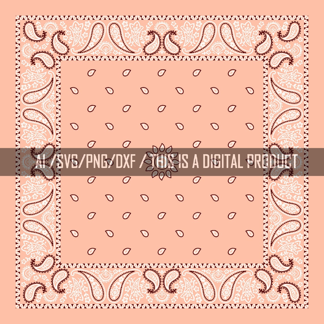 Bandana Paisley Vector Clipart Layered Transparent Background | SVG ...