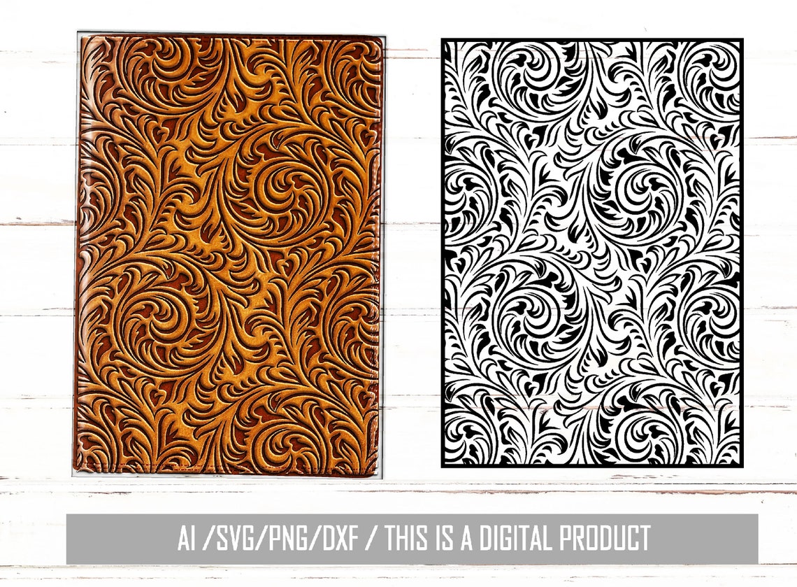 Tooled Leather SVG ,floral Leather Svg Seamless Pattern Swirls Pattern ...