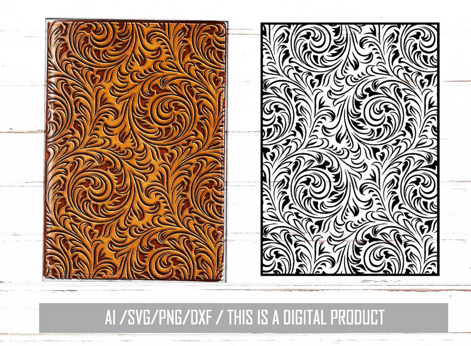 Tooled Leather SVG ,floral Leather Svg Seamless Pattern Swirls Pattern ...