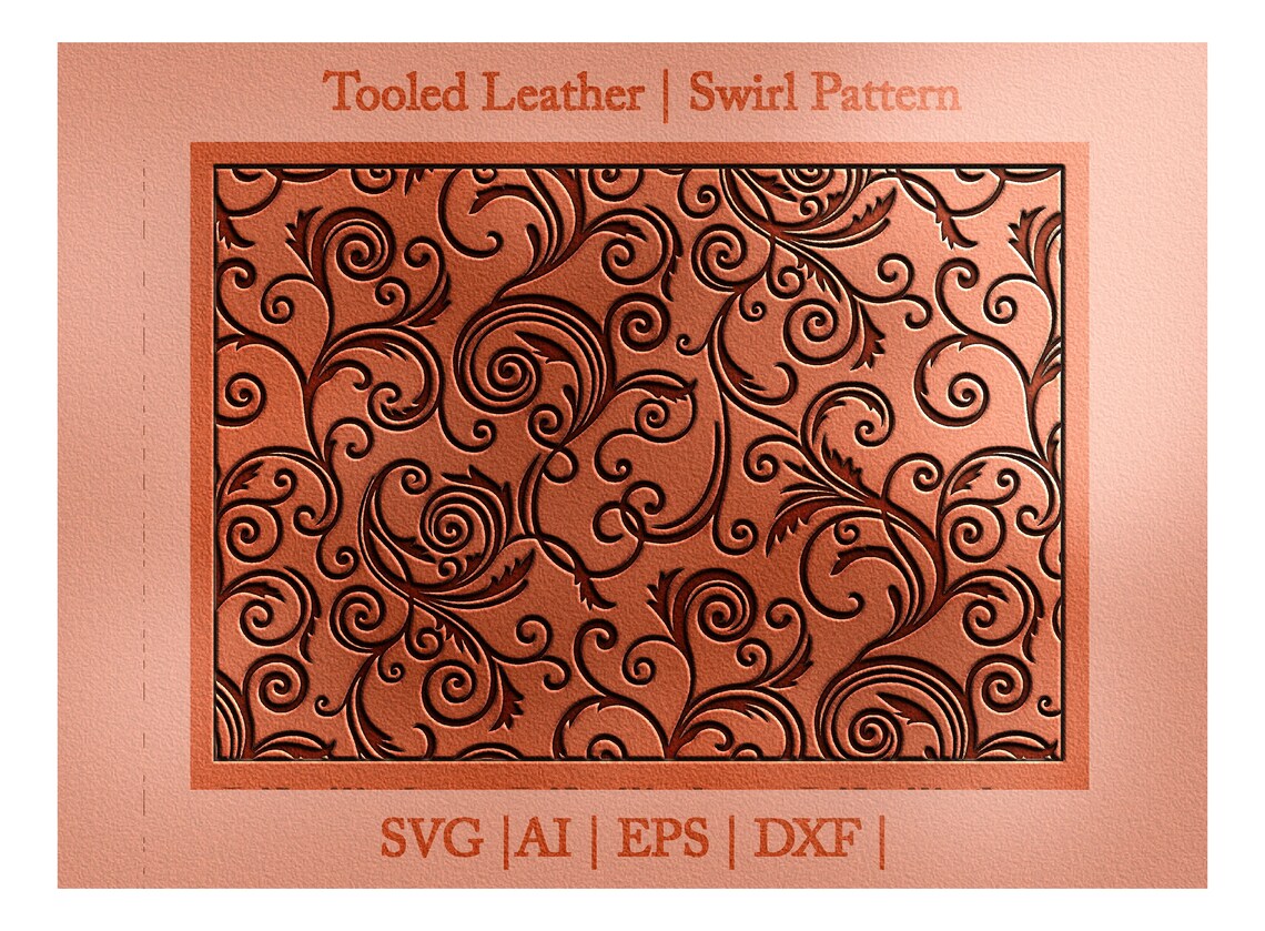 Tooled Leather SVG Western Seamless Pattern Swirls Pattern SVG Leather ...