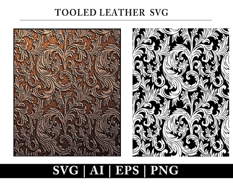 Tooled Leather SVG ,floral Leather Svg | Seamless Pattern Svg ...