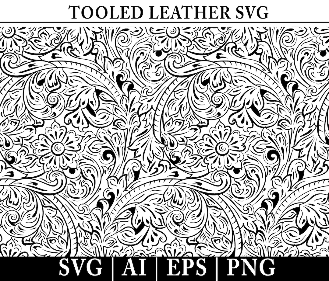 Floral Tooled Leather SVG: Western Swirl Pattern (digital Download) - Etsy