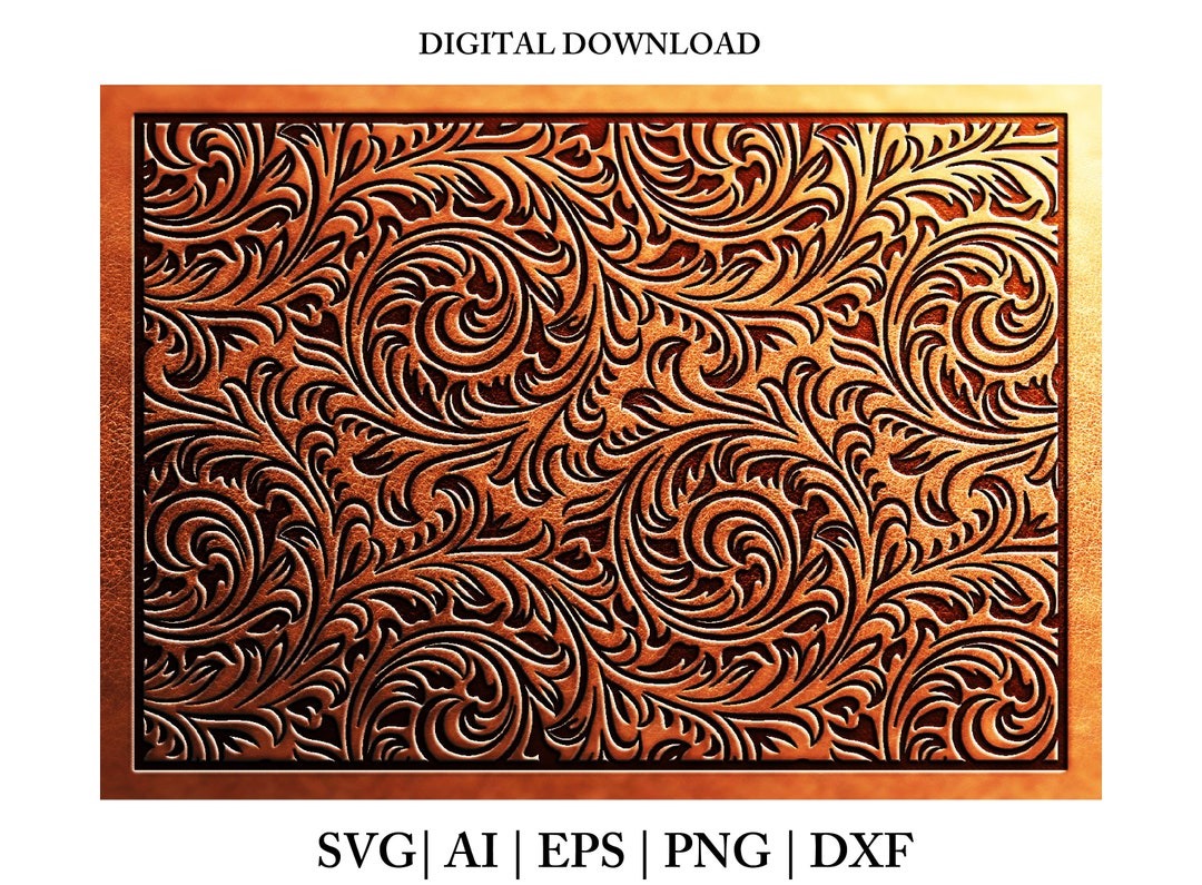 Tooled Leather SVG ,floral Leather Svg | Seamless Pattern | Swirls ...