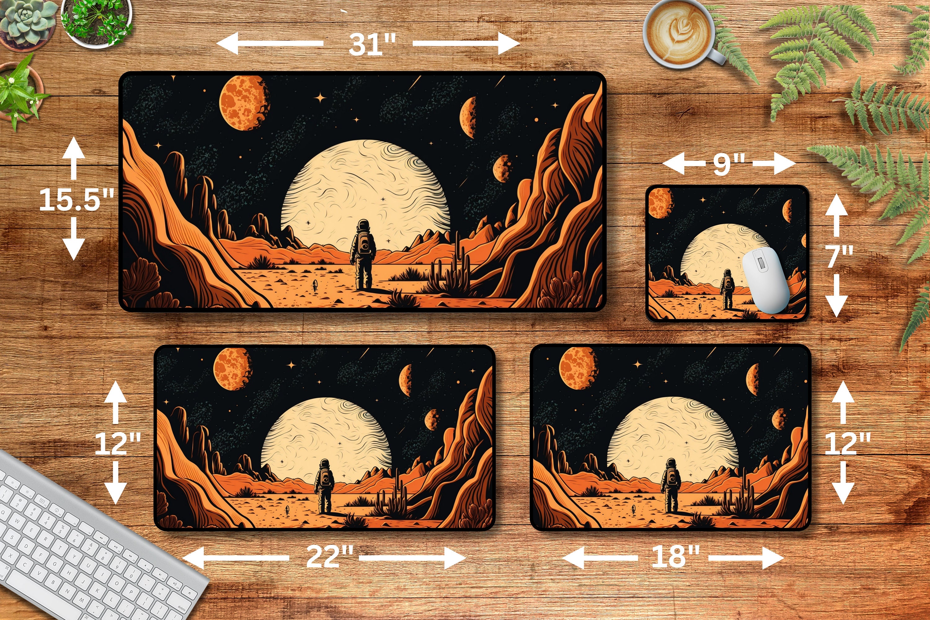 Awesome Outer Space Exploration Design Mouse Pad - Unique Gaming Desk ...