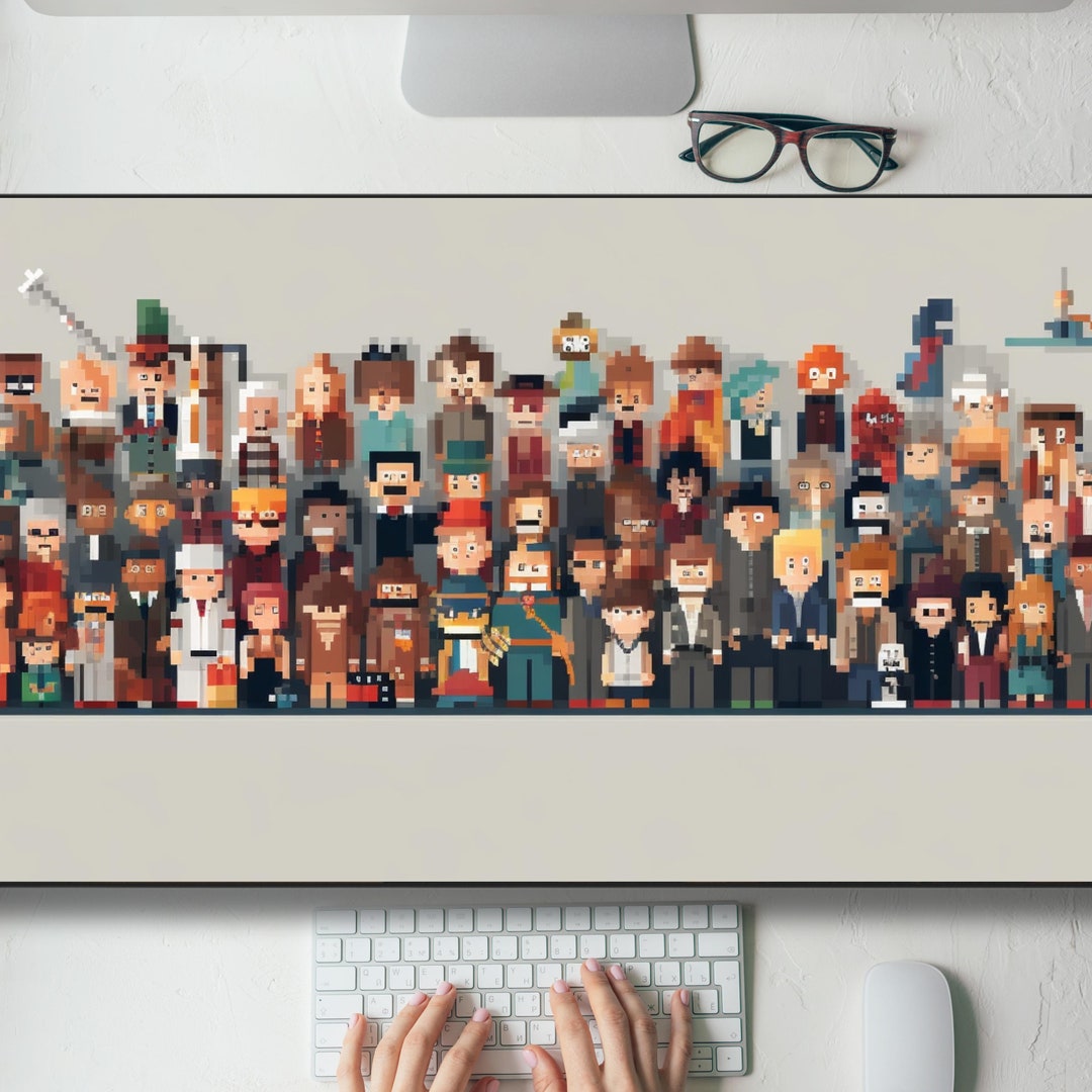Pixel Art Characters Desk Mat Gaming Mouse Pad Large Mousepad With MTG ...