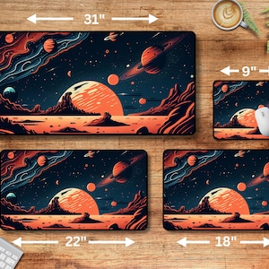 Awesome Outer Space and Planets Desk Mat Gaming Mouse Pad Large ...