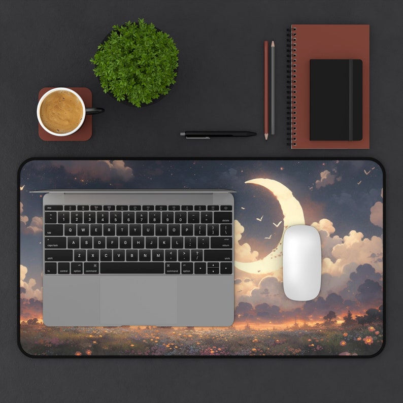 Beautiful Field Large Crescent Moon Desk Mat Gaming Mouse Pad - Etsy