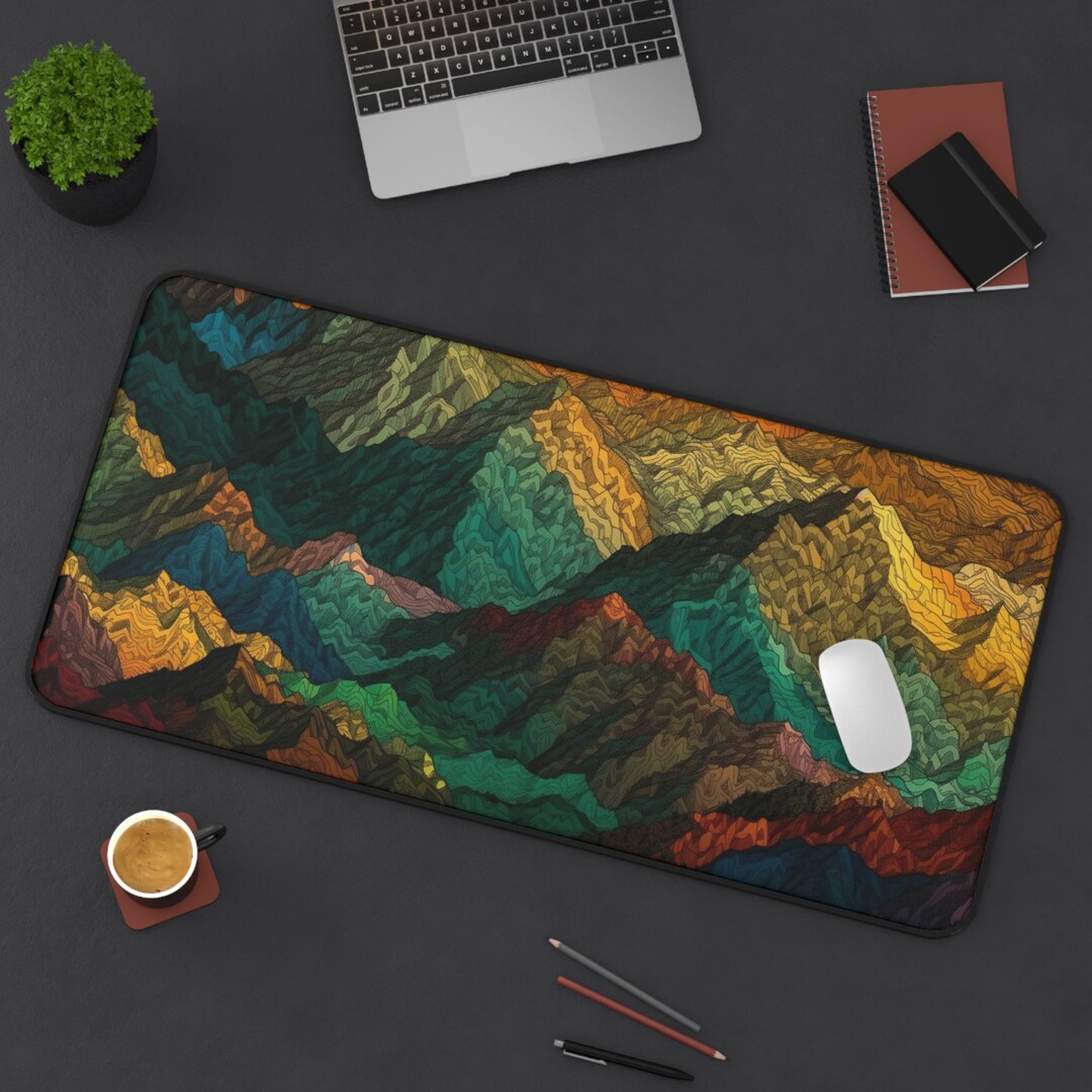 Retro Pixel Topography Desk Mat Gaming Mouse Pad Large - Etsy